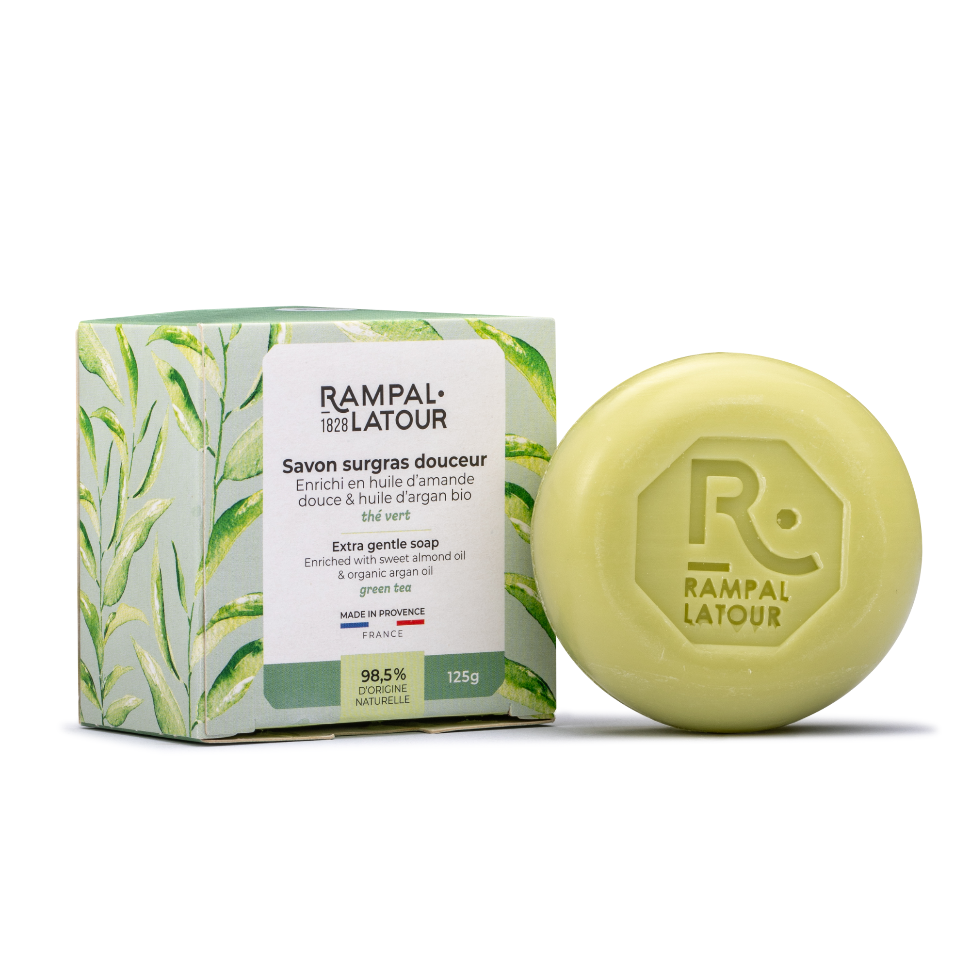 Savon surgras en coffret Thé Vert 125g - Rampal Latour